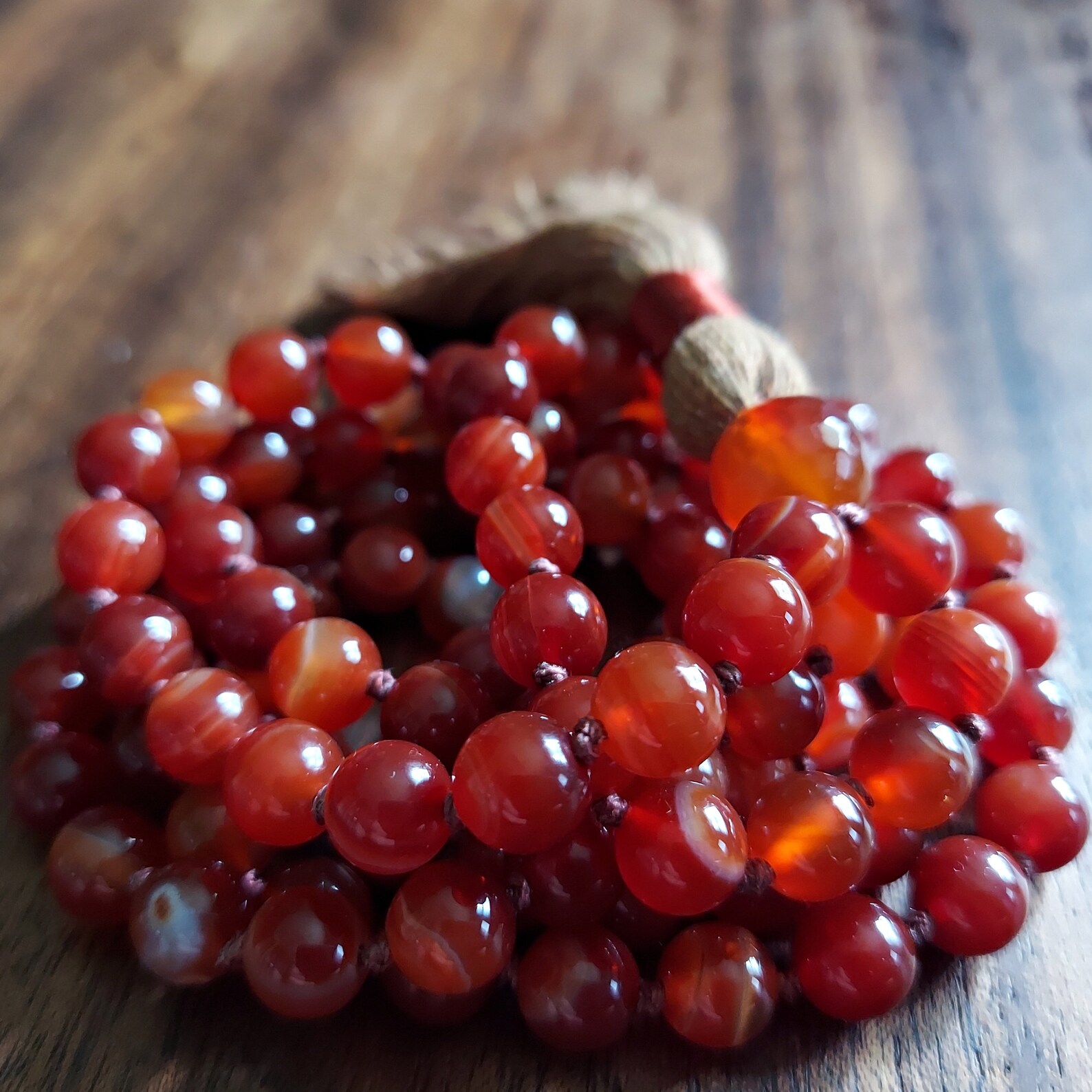 Carnelian Mala for Women, Carnelian Mala, Carnelian Beaded Necklace ...