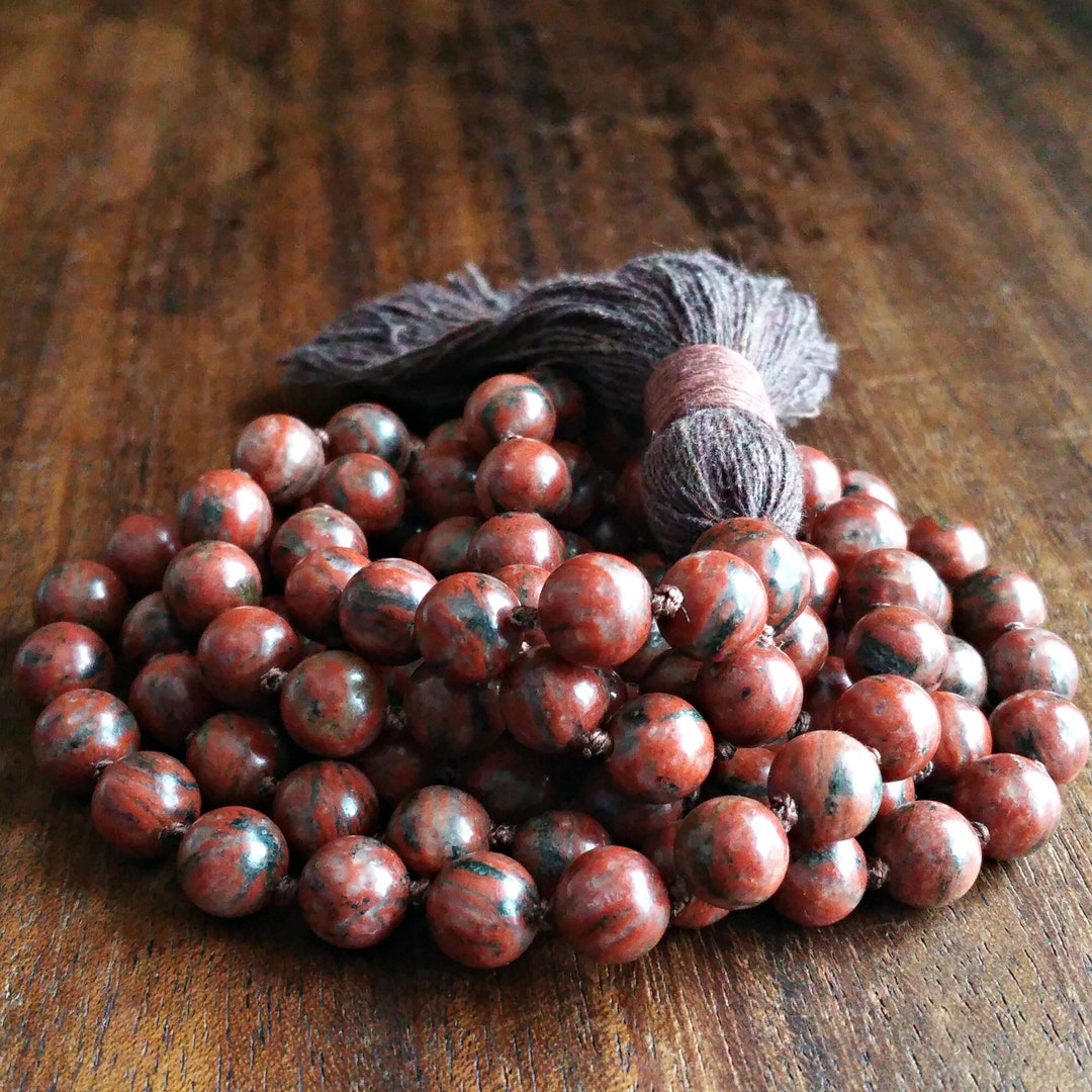 Red Jasper Mala for Protection Red River Jasper Necklace - Etsy