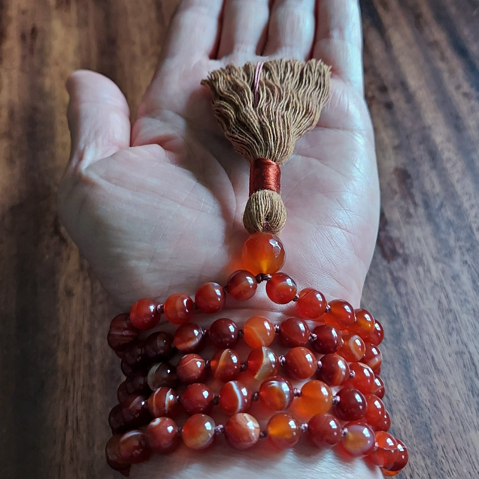Carnelian Mala for Women, Carnelian Mala, Carnelian Beaded Necklace ...