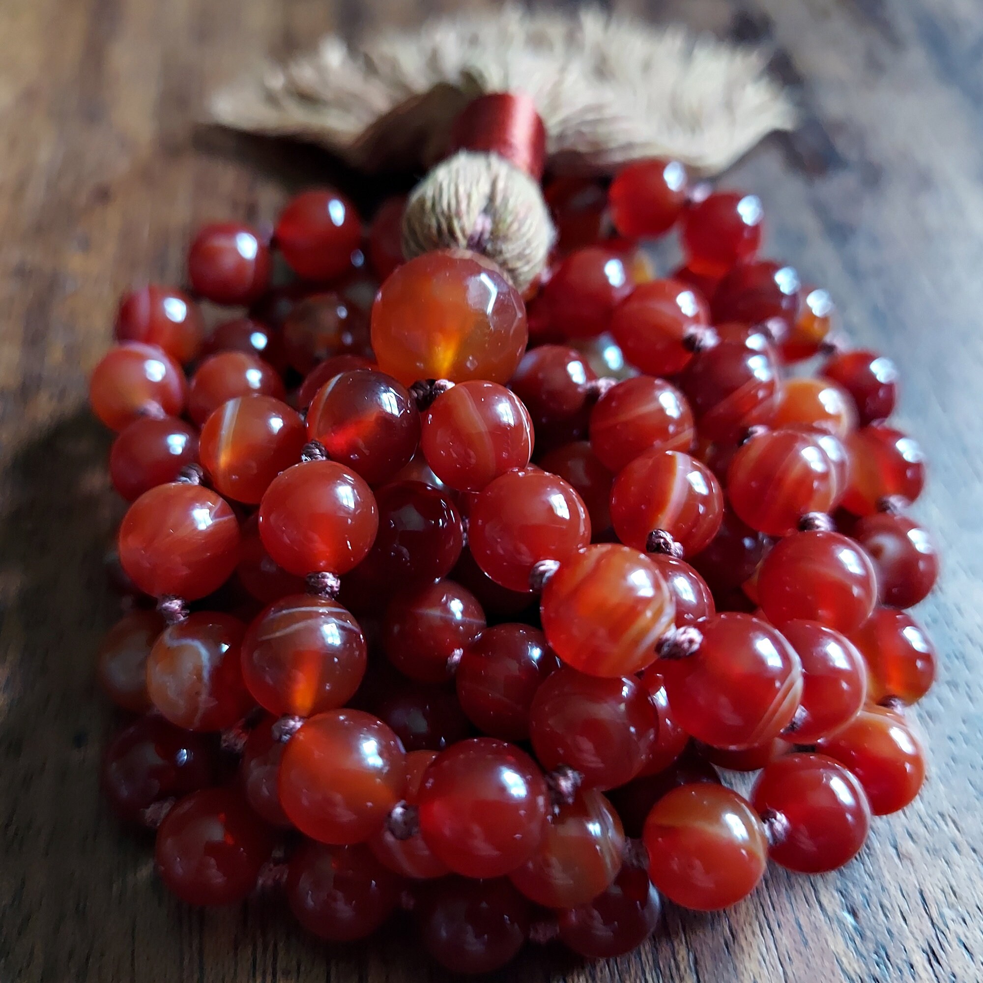 Carnelian Mala for Women, Carnelian Mala, Carnelian Beaded Necklace ...