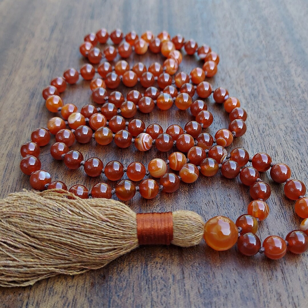 Carnelian Mala for Women Carnelian Mala Carnelian Tassel - Etsy