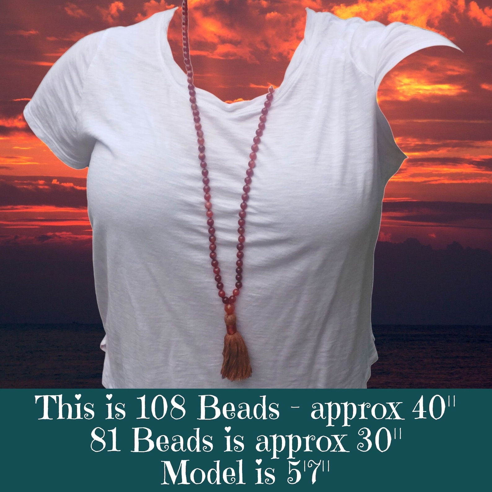 Carnelian Mala for Women, Carnelian Mala, Carnelian Beaded Necklace ...