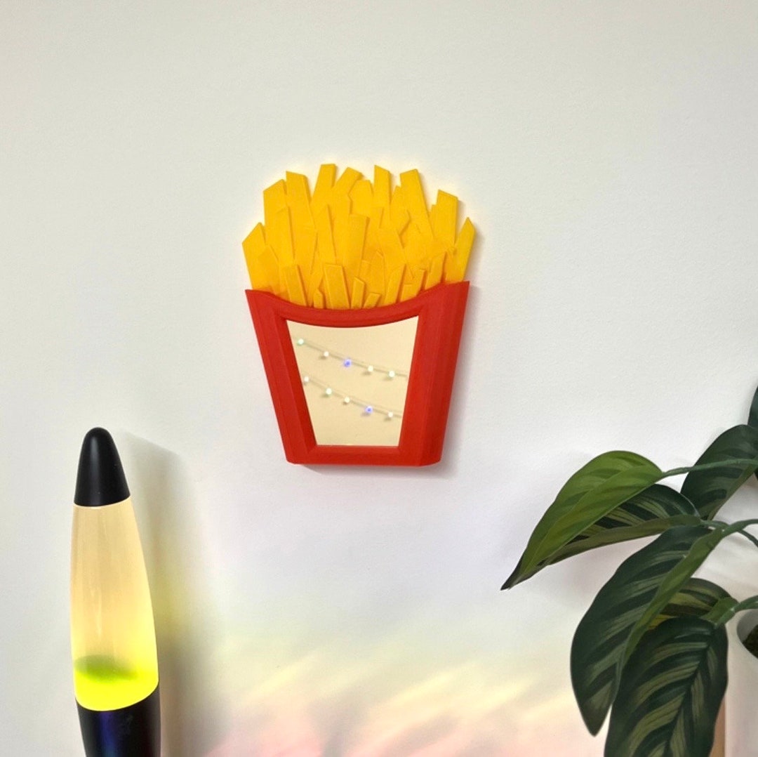 French Fry Mini Wall Mirror 3D Printed Fast Food Hanging Home Decor ...