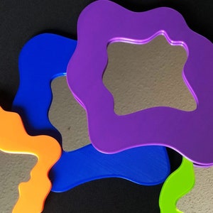 Squiggle Wall Mirror Mini 3D Printed Hanging Home Decor Funky Modern - Etsy