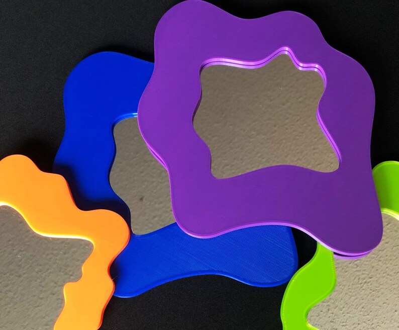 Squiggle Wall Mirror Mini 3D Printed Hanging Home Decor Funky - Etsy