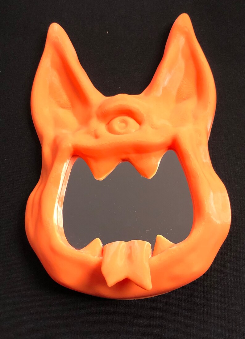 Monster Face Wall Mirror Locker Small 3D Printed Hanging Home - Etsy