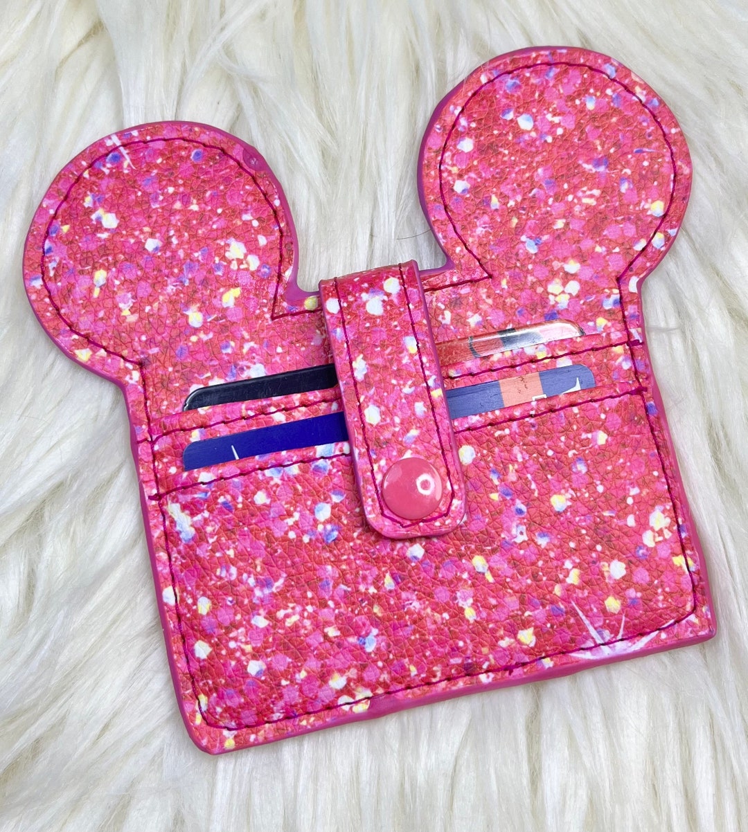 Glitter Mouse Head Wallet/pink Glitter Wallet/minimalist Wallet/gift ...