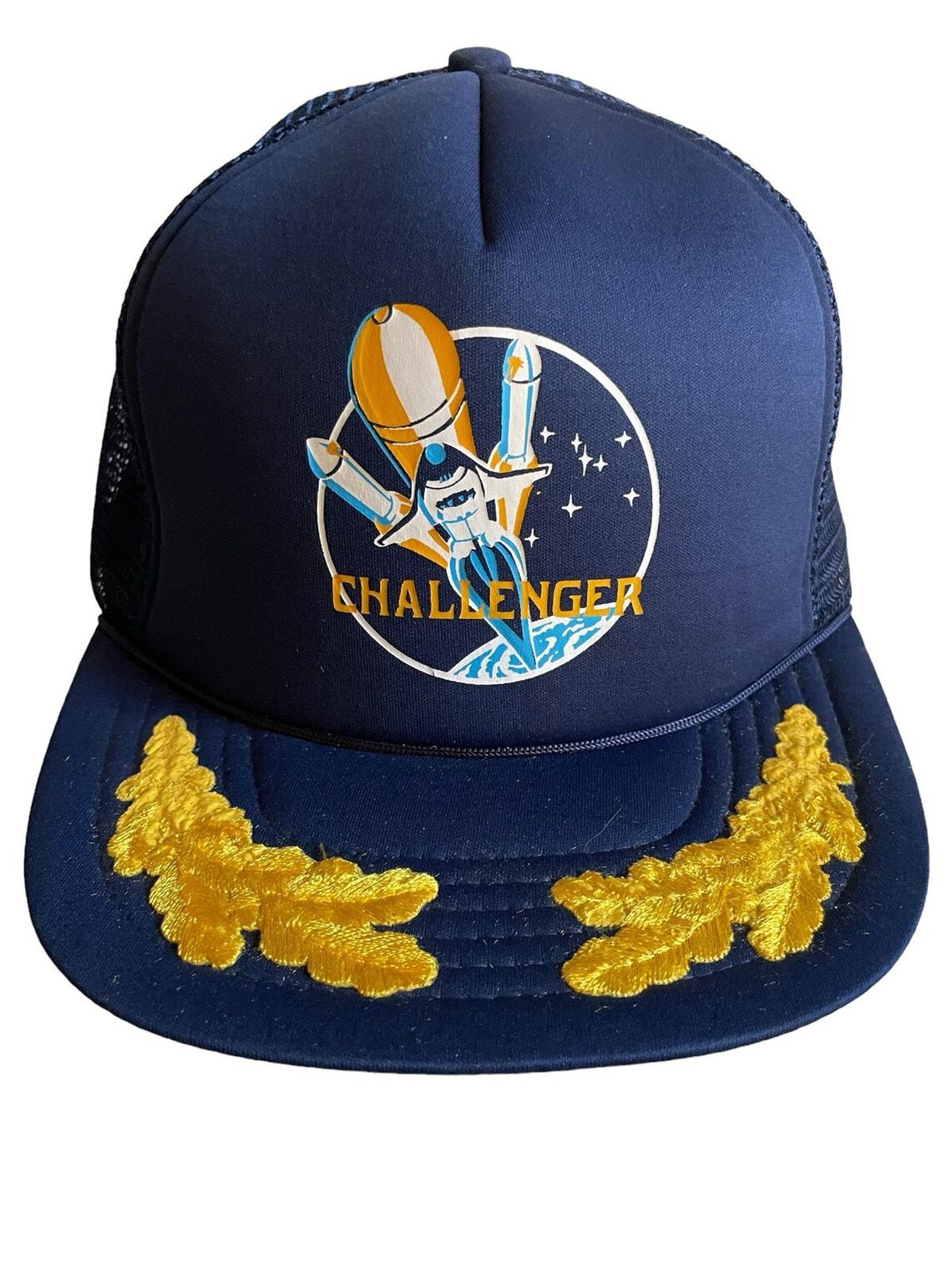 New Vintage 80's Space Shuttle Challenger Tribute Snapback Trucker Hat ...
