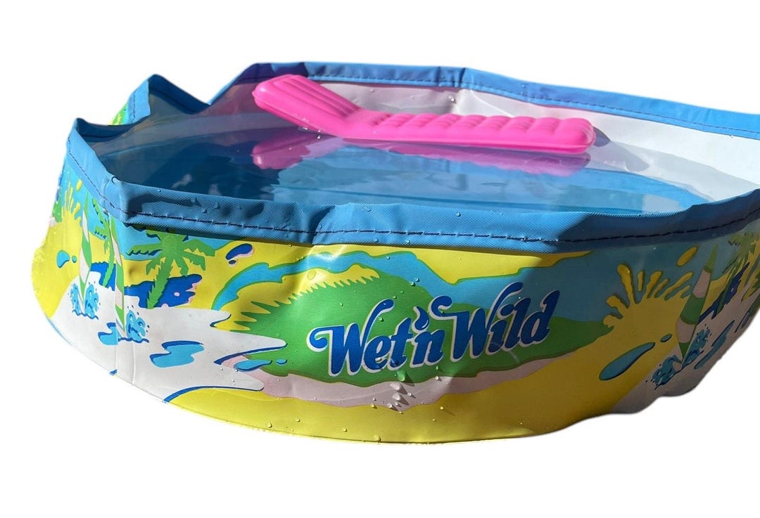 Vintage 1989 Wet'n'wild Barbie Tropical Pool Blue W/ Floating Pink Raft ...