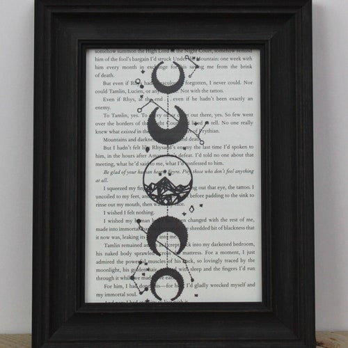 ACOTAR/ACOMAF/ACOWAR Feyre Back Tattoo Moon Phases Book Page | Etsy