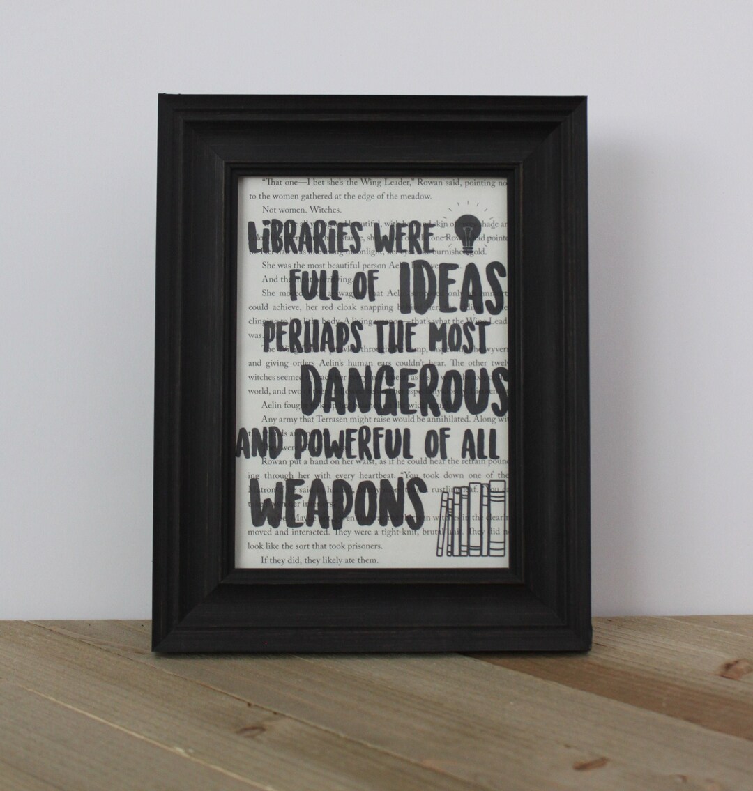 TOG Libraries Are Full of Ideas Book Page Art Print/ Wall Art/ Bookish ...