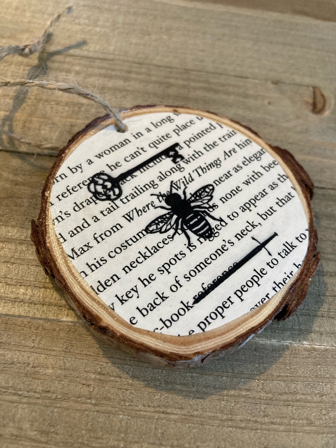 Starless Sea Key Bee and Sword Wood Slice Ornaments: Featuring Actual ...