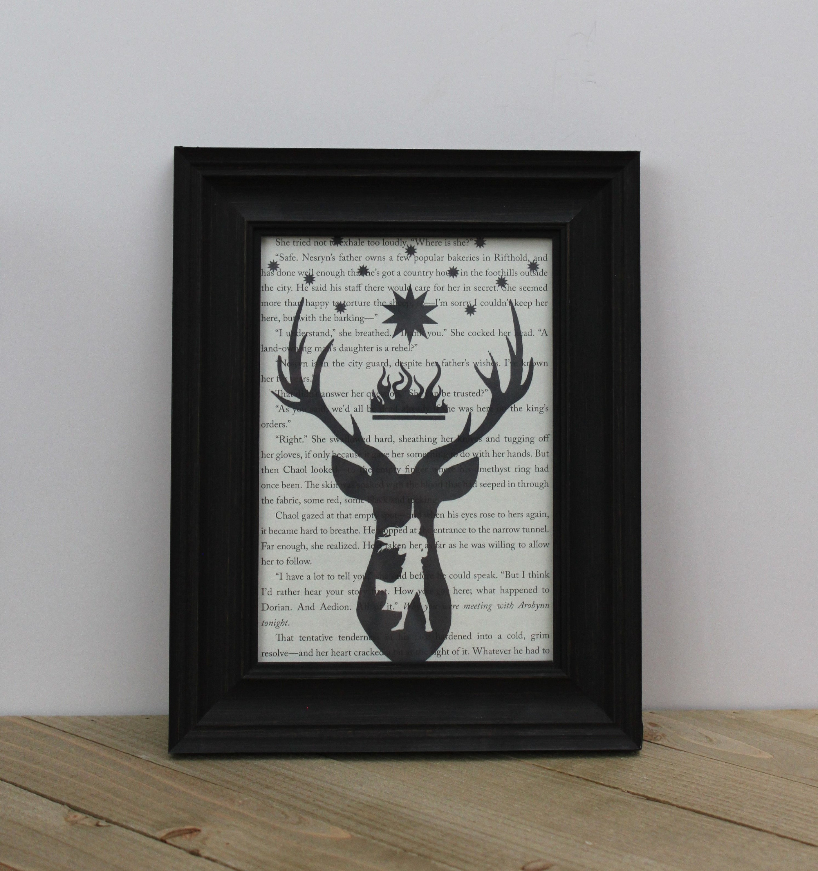 Throne Of Glass Aelinterrasen Stag Book Page Art Print Wall Etsy