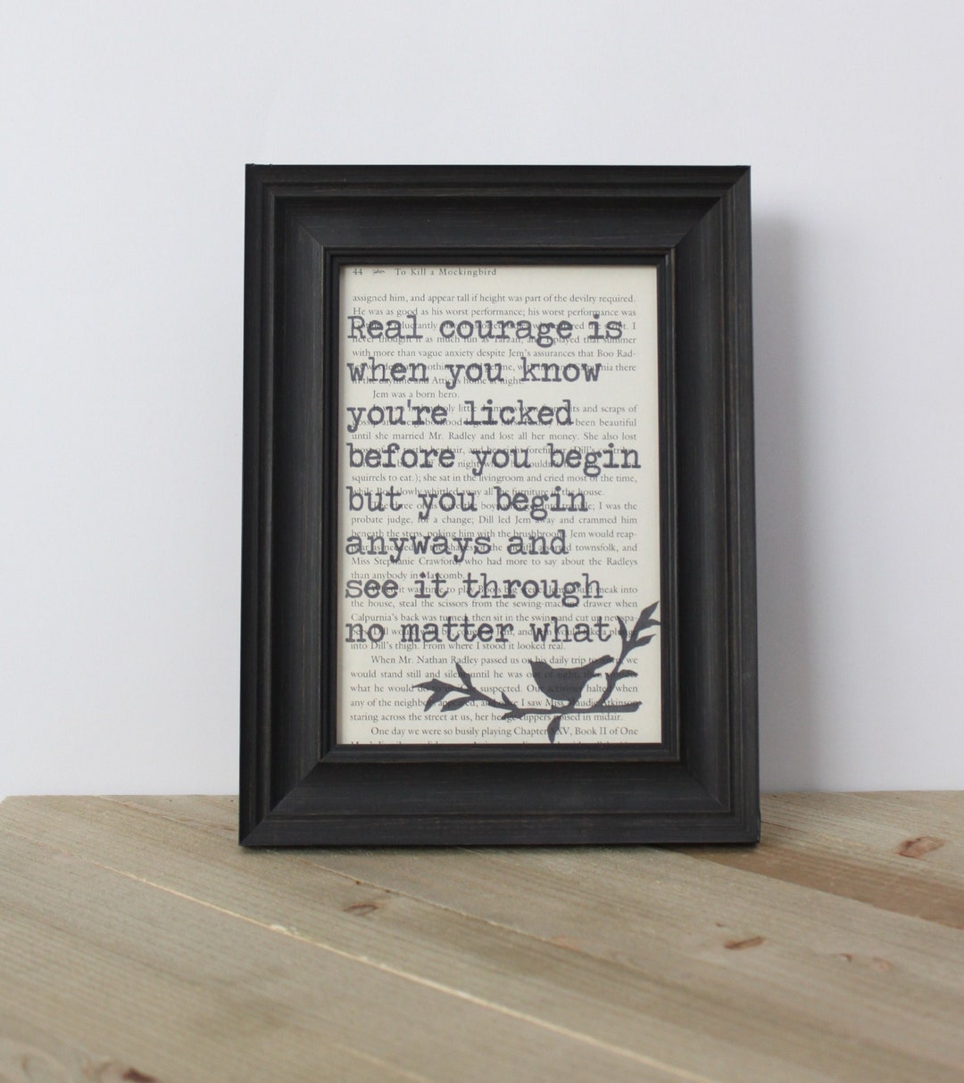To Kill A Mockingbird "real Courage" Book Page Quote Art Print/bookish ...