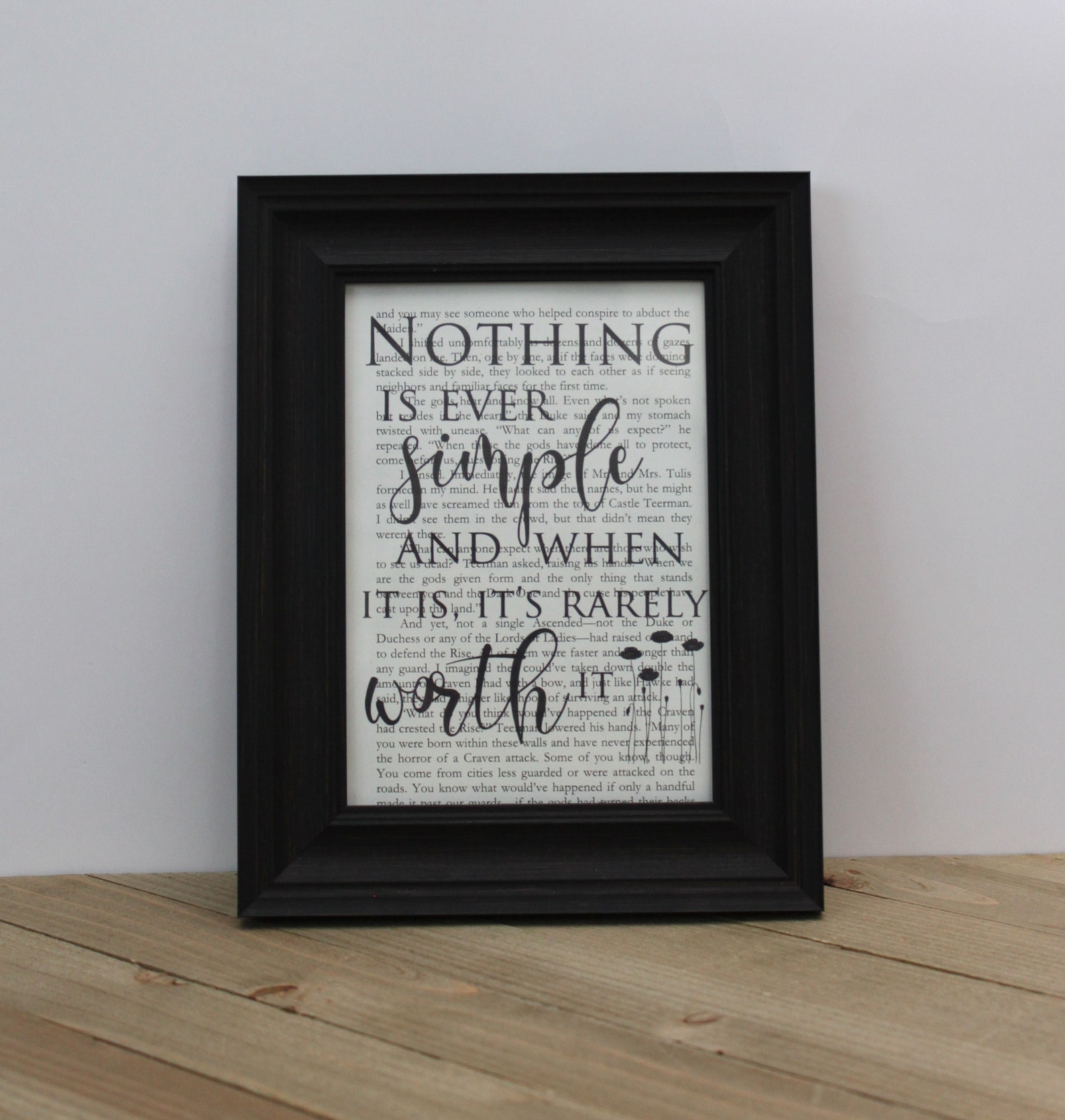 FBAA "nothing is Ever Simple" Book Page Art Print/ Wall Art/ Unique ...