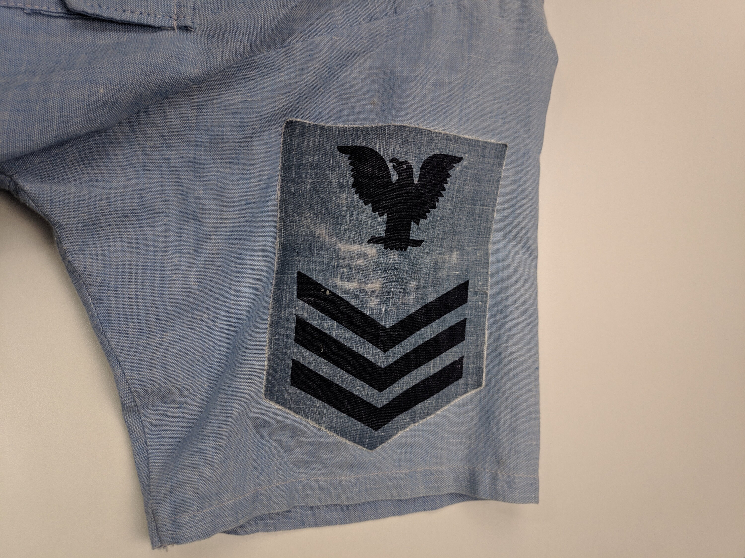 USN Seaport Navy Nautical Vintage Chambray Denim Blue Thin Workwear L M ...