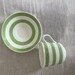 Vintage Green and White Stripe Carrigaline by Colleen Teacup and Saucer ...