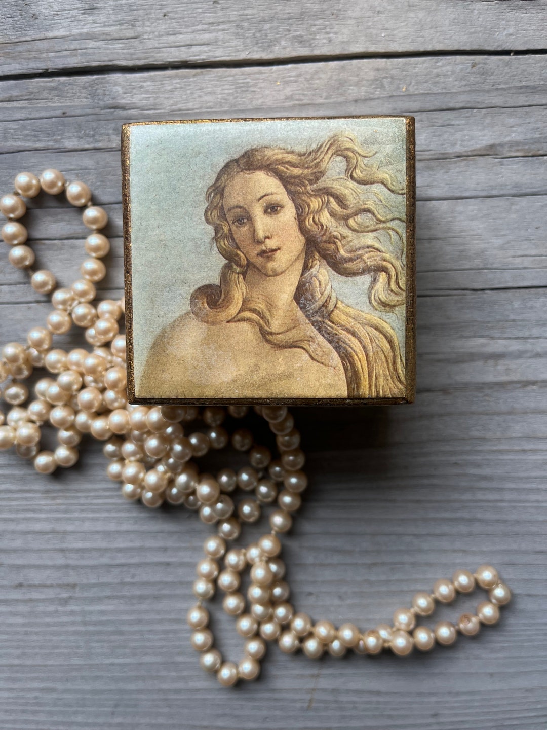 Birth of Venus Florentine Trinket Box, Vintage Florentine Vanity Box ...