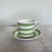 Vintage Green and White Stripe Carrigaline by Colleen Teacup and Saucer ...