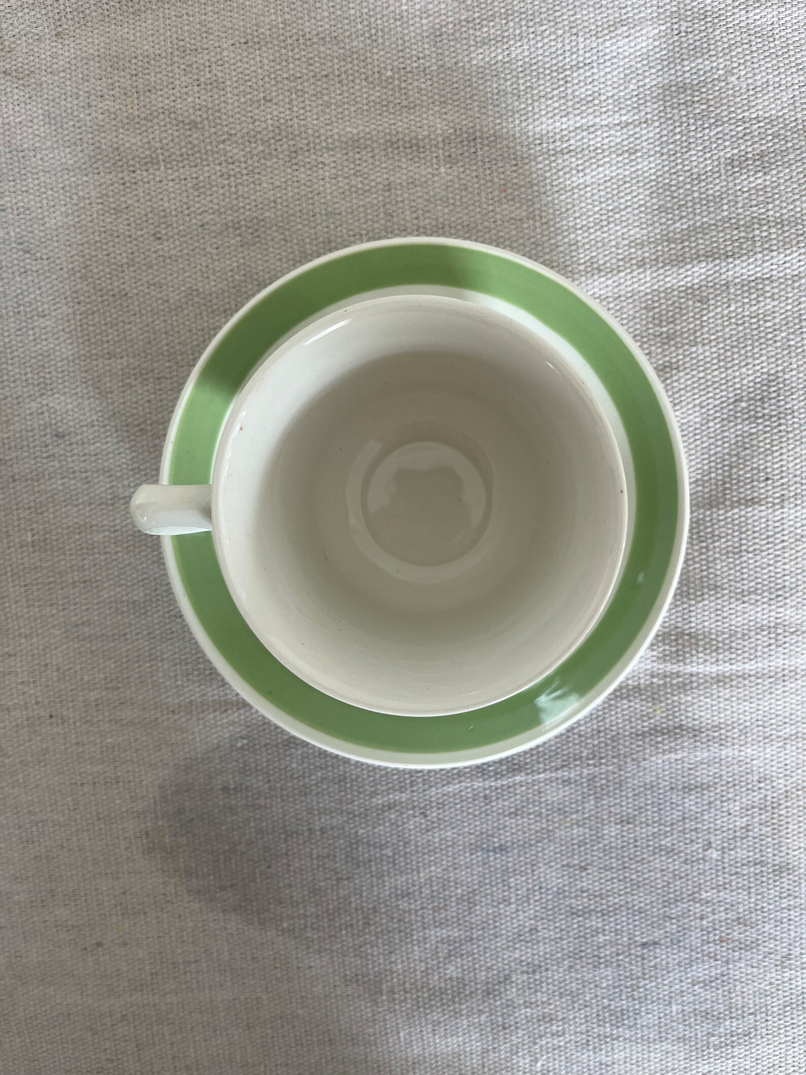 Vintage Green and White Stripe Carrigaline by Colleen Teacup and Saucer ...