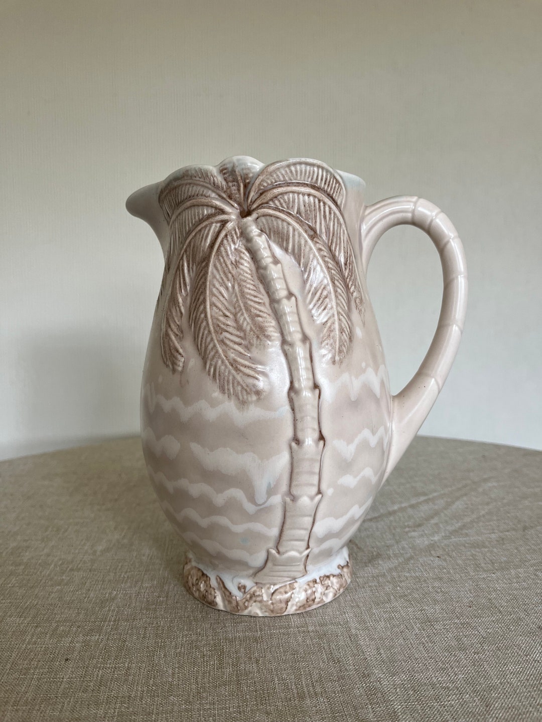 Vintage Beige Beswick Palm Pitcher - Etsy