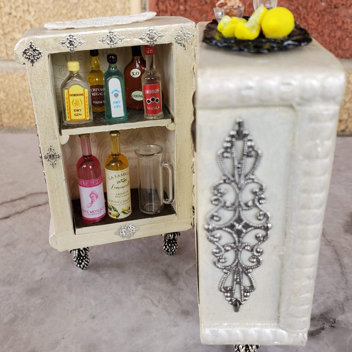 Miniature Mini Bar Steampunk Nautical Style Up-scaled Chest Dollhouse ...