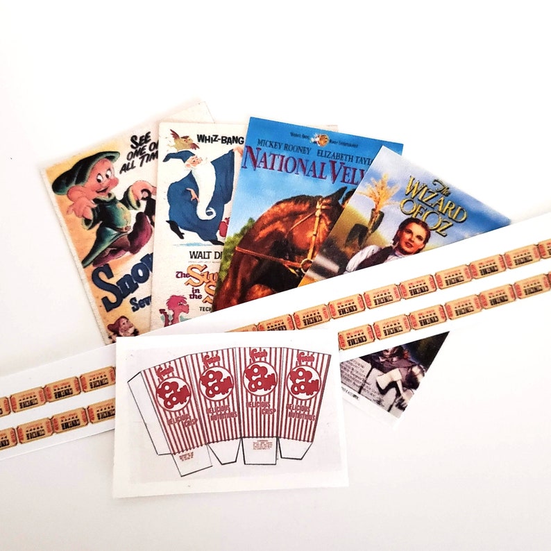 Miniature Movie Posters With Accessory Cutouts Set / 8 Sets to Choose ...