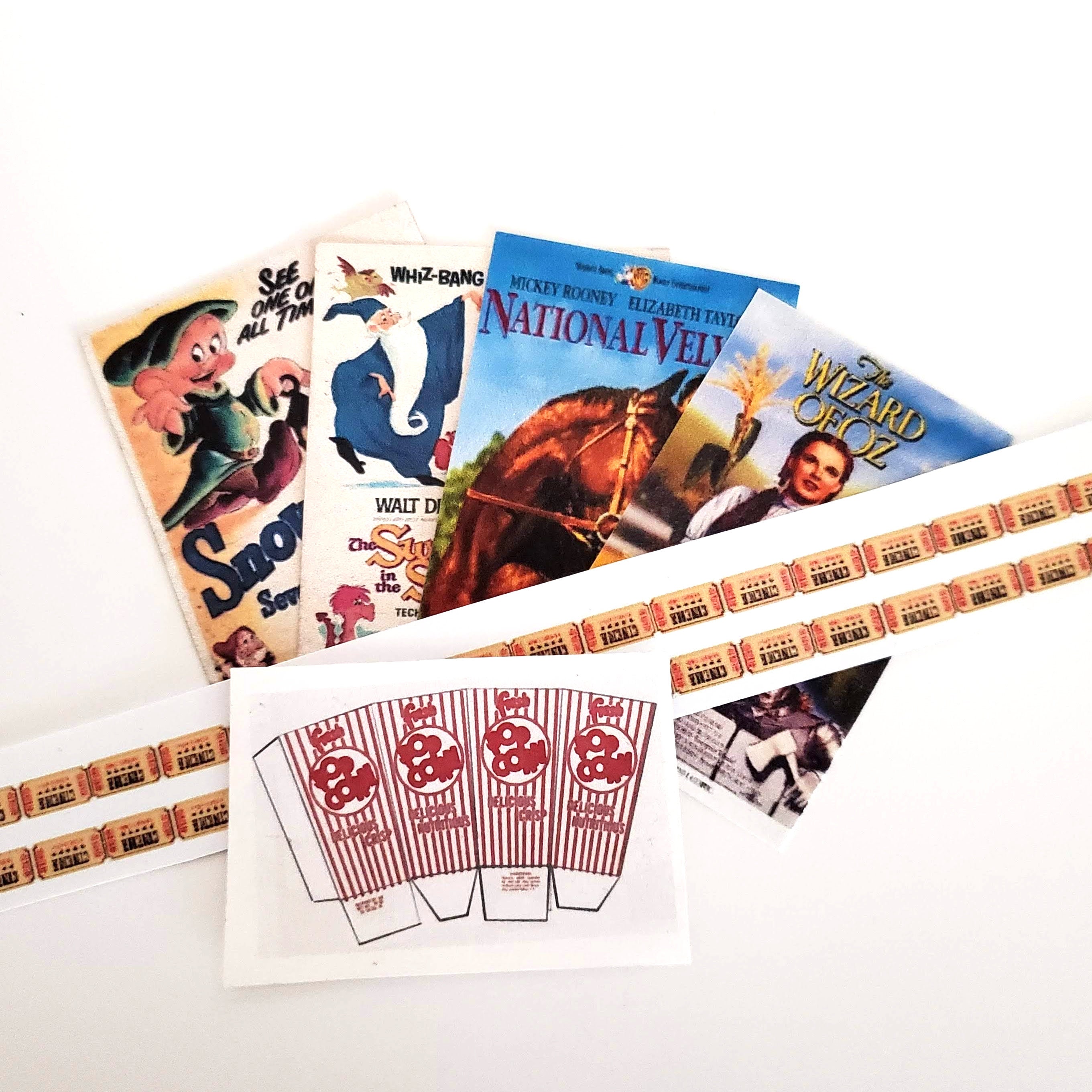 Miniature Movie Posters With Accessory Cutouts Set / 8 Sets to Choose ...