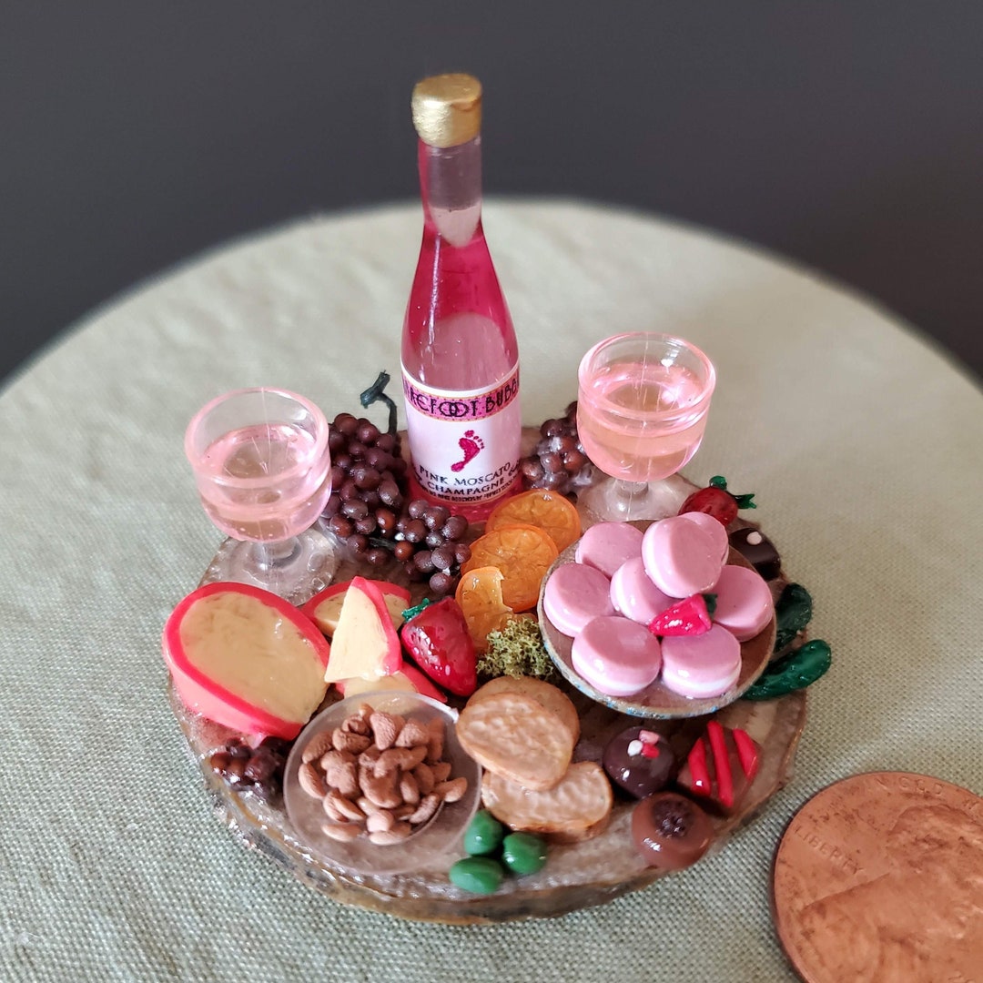 Miniature Romantic Charcuterie Board, 1:12 Scale Artisan Dollhouse ...
