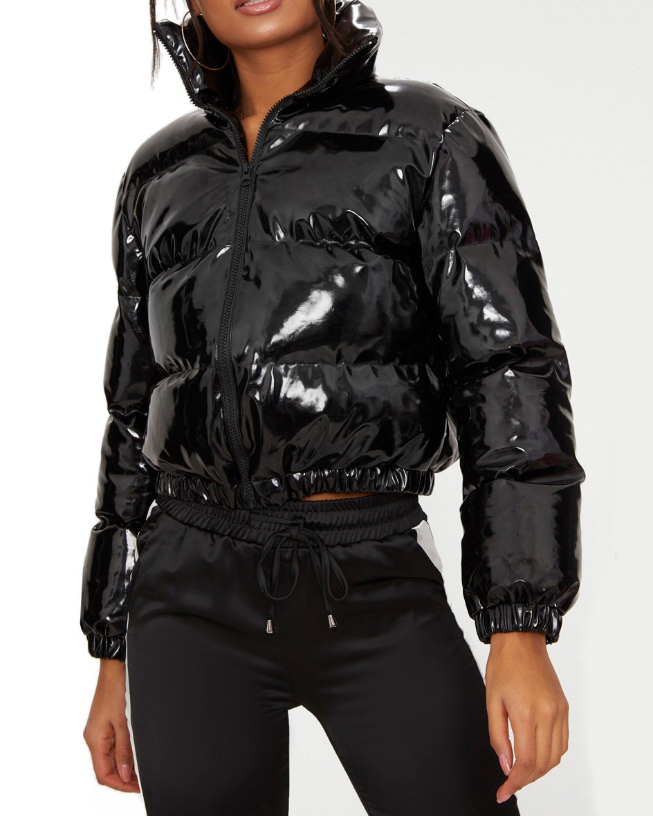 Glänzende PVC/Vinyl Down Jacke Kurzer Puffer Bomber Damen | Etsy