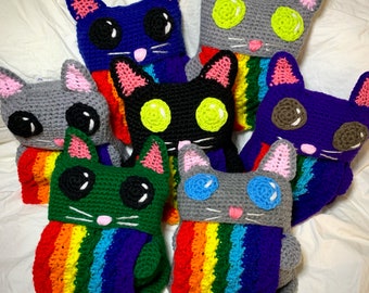 Rainbow Barf Kitty Scarf - Etsy