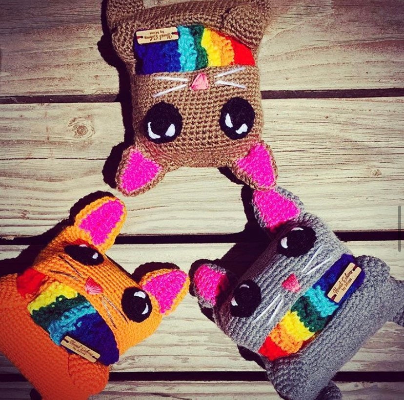 Kitty Cat Rainbow Barf Scarf, Nyan Cat Inspired, Pride, Cat Barf Scarf ...