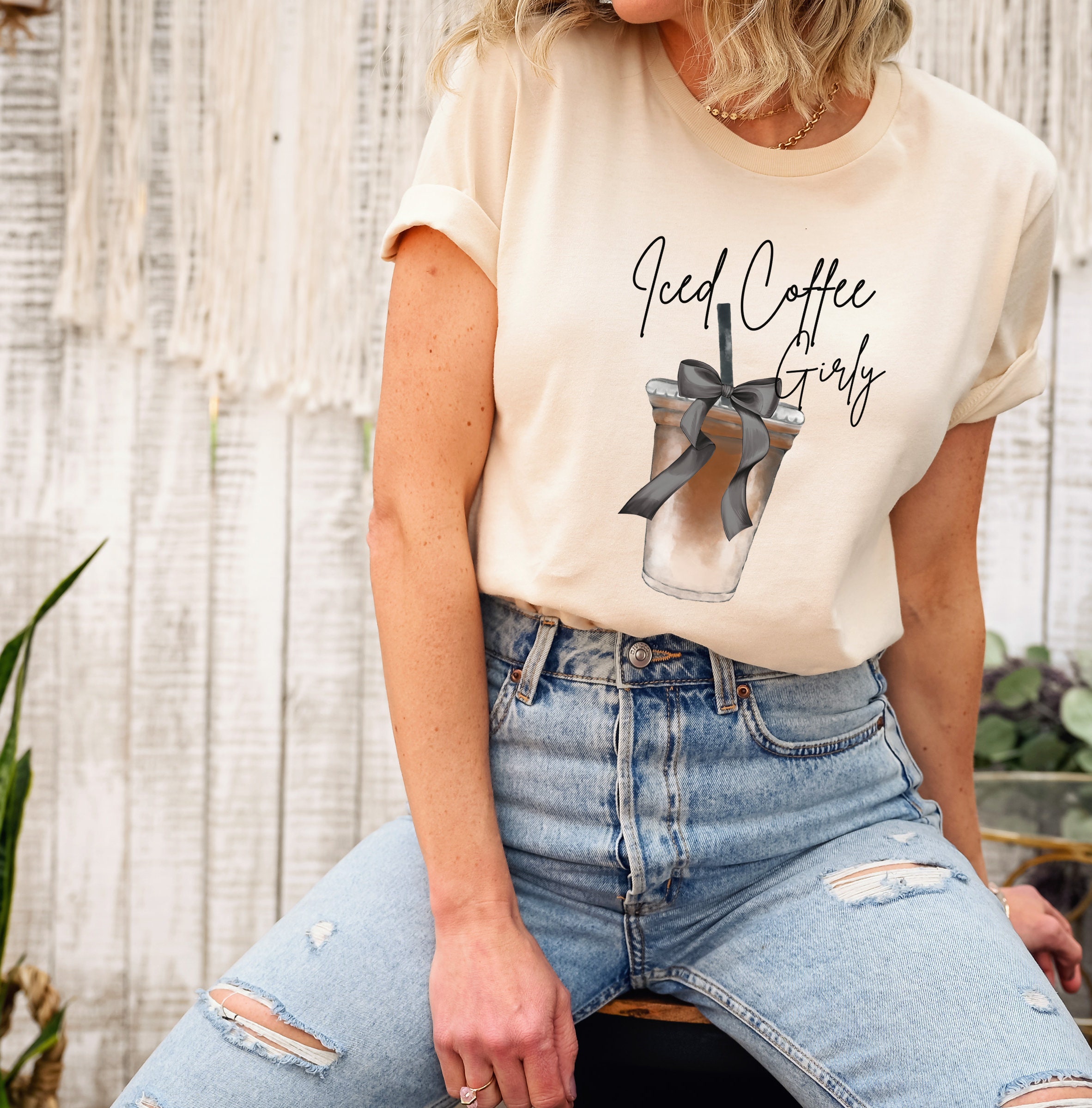 Iced Coffee Girly Shirt Soft Girl Era Shirt Cute Girly Shirt Coffee ...