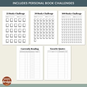 Book Journal Printable Planner Book Lovers Planner Bundle - Etsy