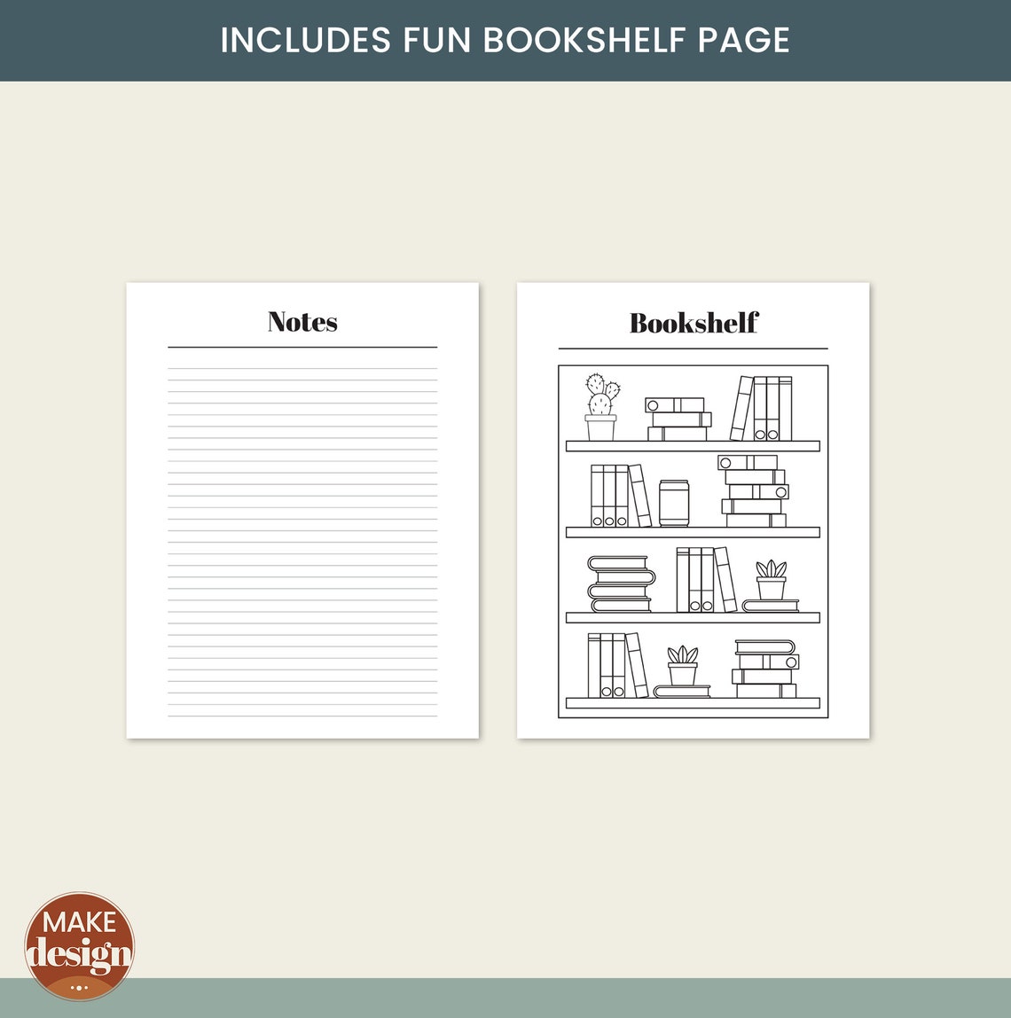 Book Journal Printable Planner Book Lovers Planner Bundle - Etsy