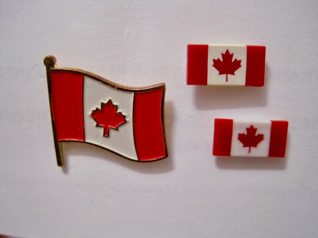 Patriotic Canadian Flag Pin. Three Pins. - Etsy Canada