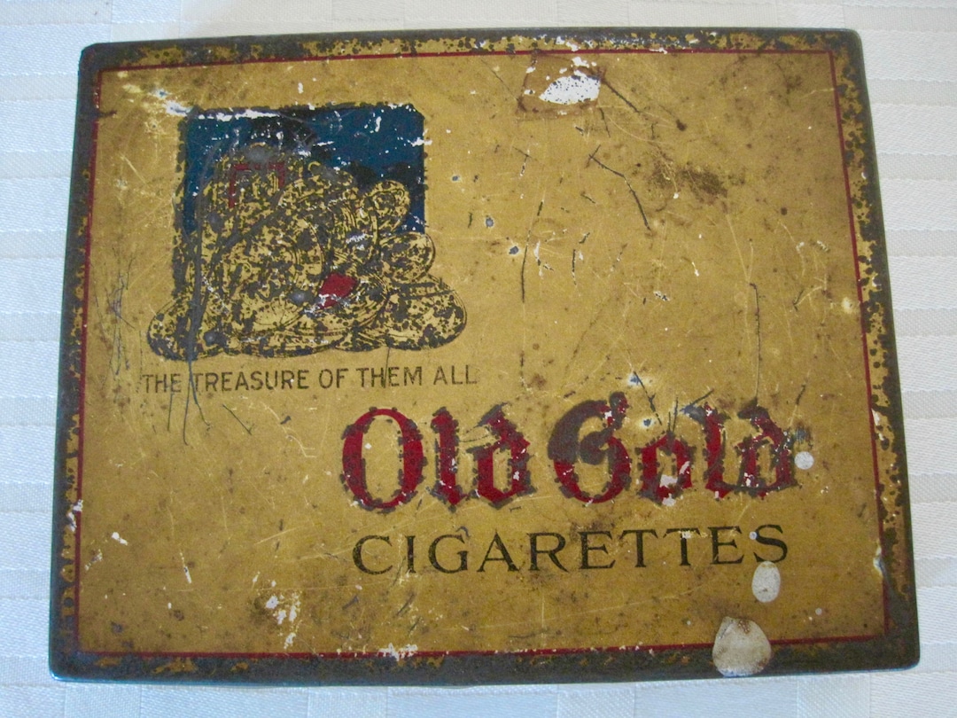 Antique 1920 & Collectible OLD GOLD Brand Cigarettes Tin Box. "the ...