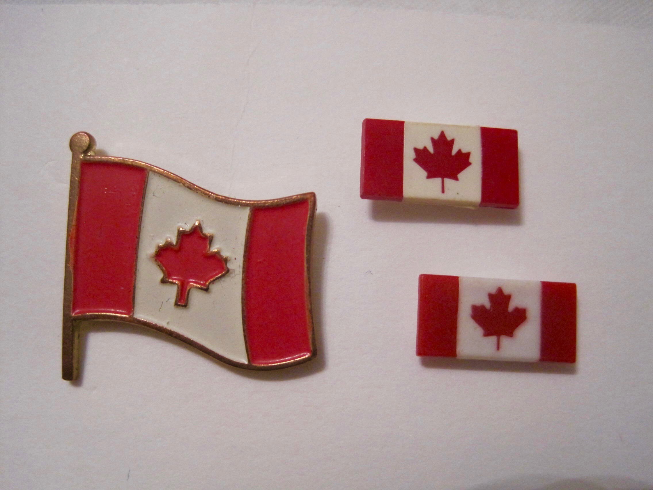 Patriotic Canadian Flag Pin. Three Pins. - Etsy Canada