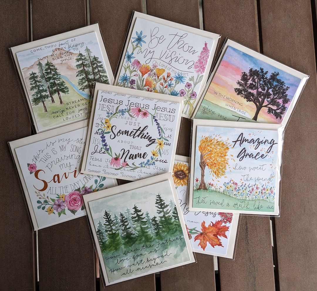 Hymnal Watercolor Greeting Cards - Etsy
