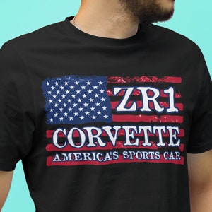 Corvette T Shirt, American Flag Tee, C4, C6, and C7 ZR1 Corvette Flag T ...