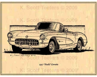 Scott Teeters' Muscle Car Corvette Sports Car by ManCaveCarArt