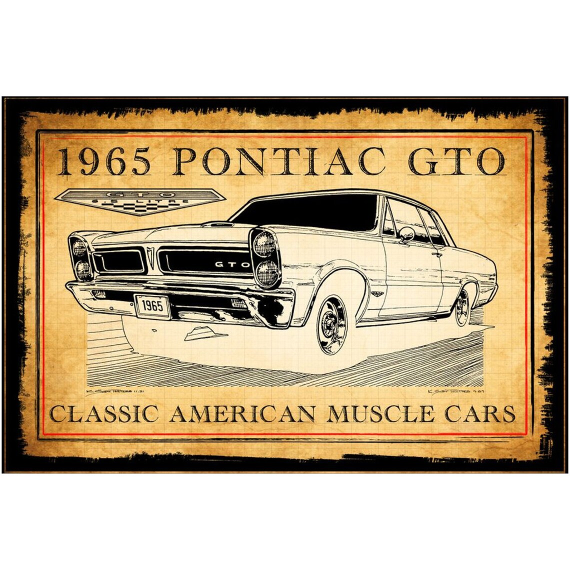 1965 Pontiac GTO Wide Track Canvas Poster Art Print 12x18 - Etsy