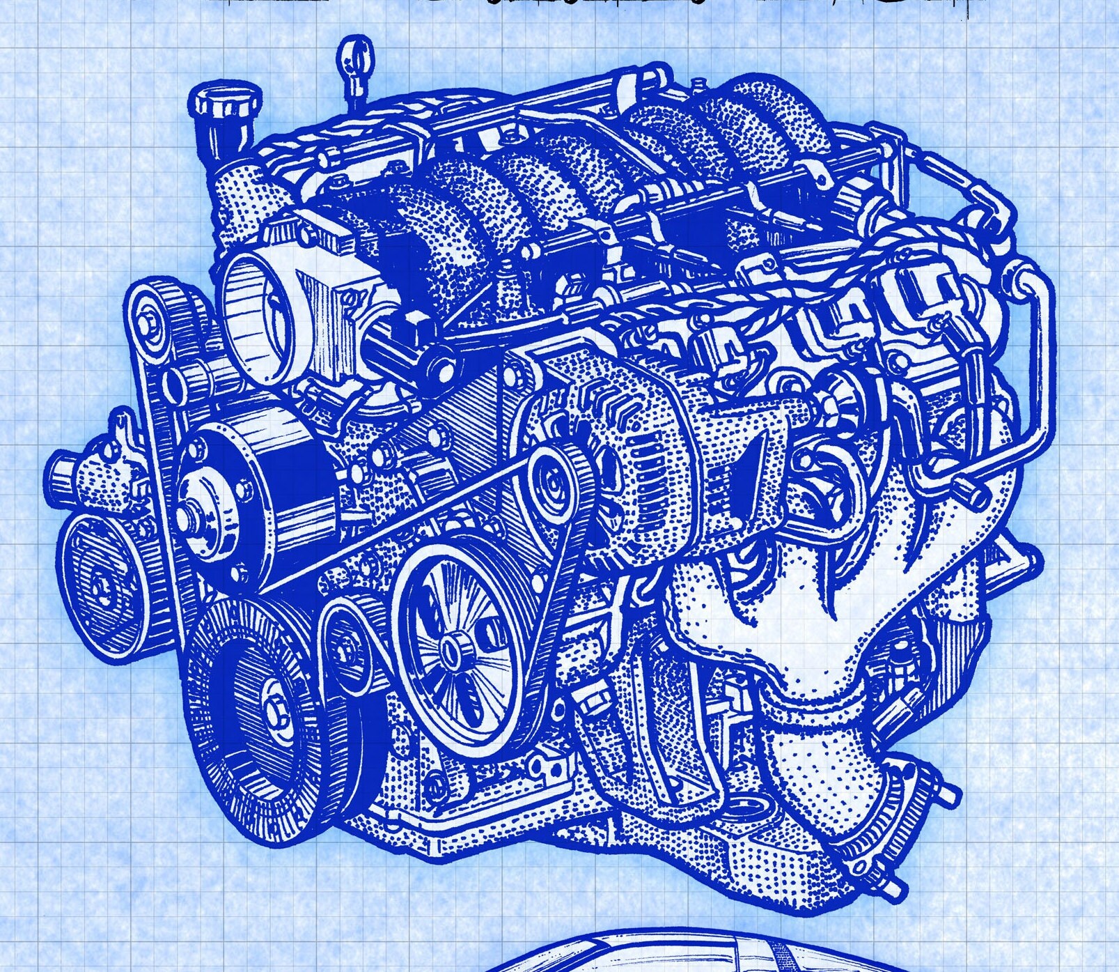 2003 Corvette Coupe LS1 Engine Canvas Poster Art Print, 12x18, 16x24 C5 ...