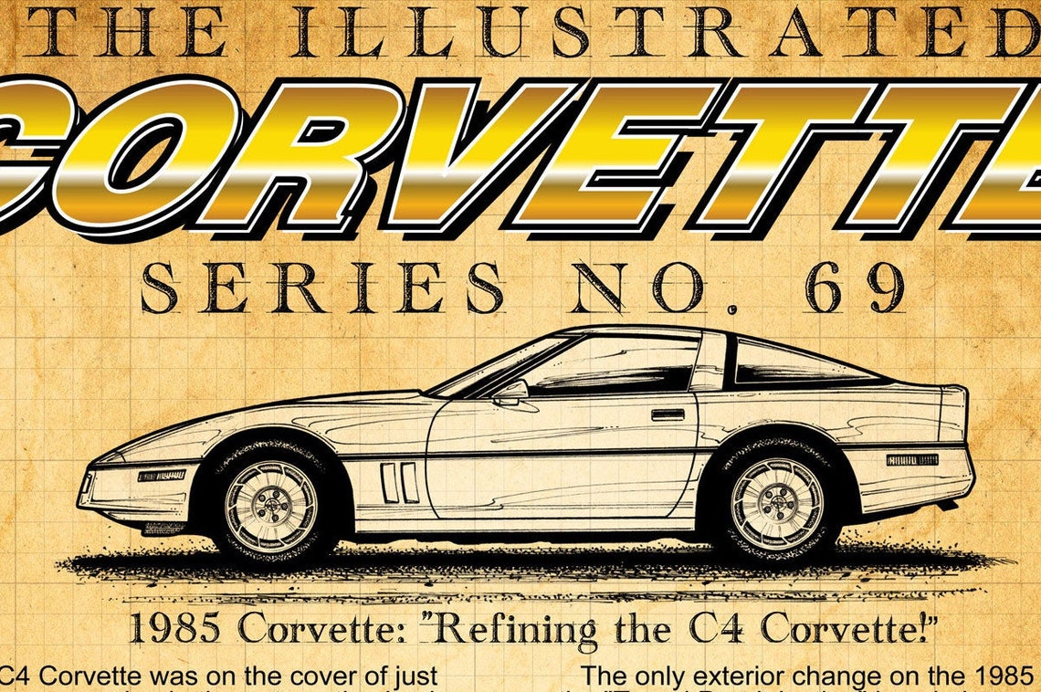 1985 Corvette Stingray Canvas Poster 12x18 16x24 Classic C4 - Etsy