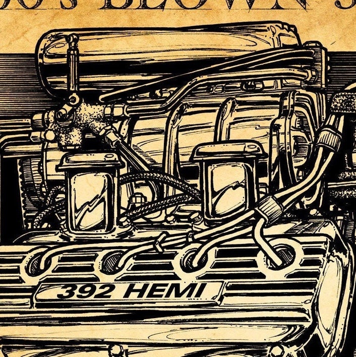 1960s 392 Blown Hemi Dragster Engine Canvas Poster Art Print - Etsy