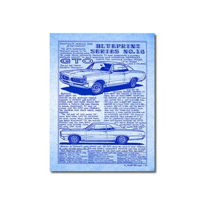 1967 Pontiac GTO Diazo Blueprint Cardstock Print,67 GM Pontiac ...
