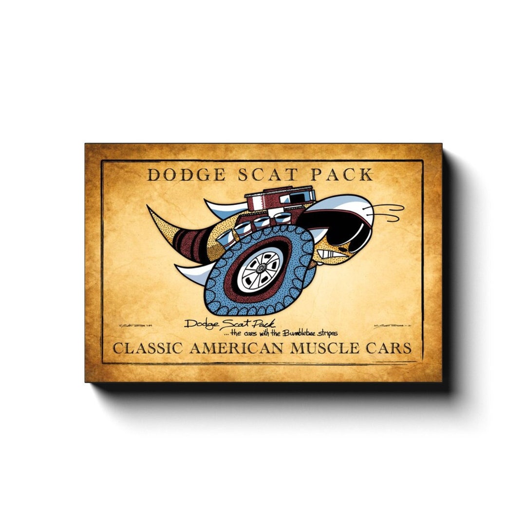 1970 Dodge Scat Pack Badge Canvas Wrap Print 12x18 16x14 - Etsy
