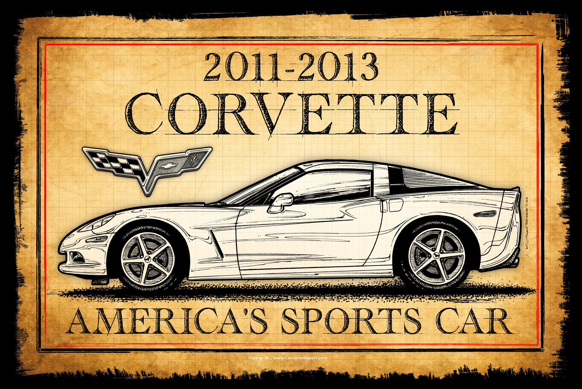 2011-2013 C6 Corvette Canvas Poster Print 12x18 16x24 - Etsy