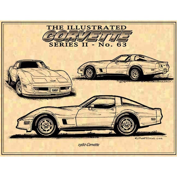 1980 Corvette Production C3 Car Art Print80 Production - Etsy