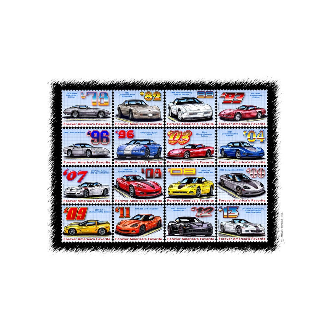 1978-2013 Special Edition Corvettes Canvas Poster, 12x18, 16x24, 30x40 ...